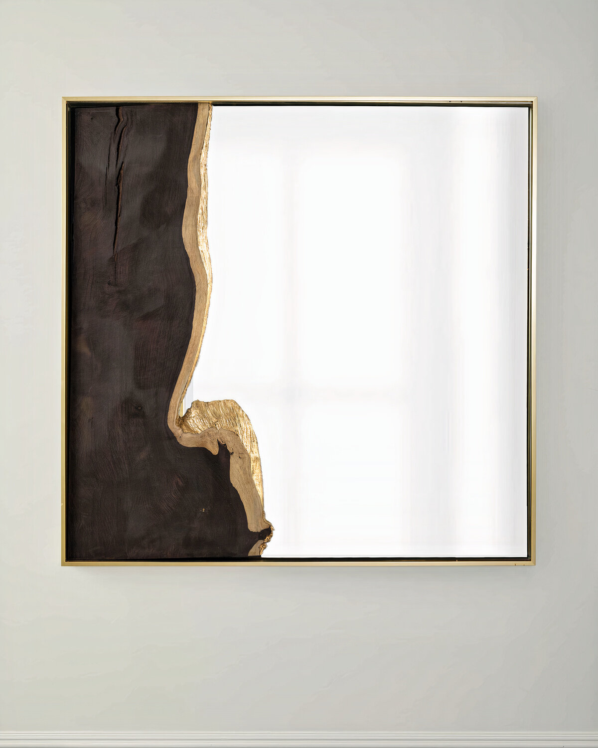 Панно из среза палисандра с зеркалом "Fault"