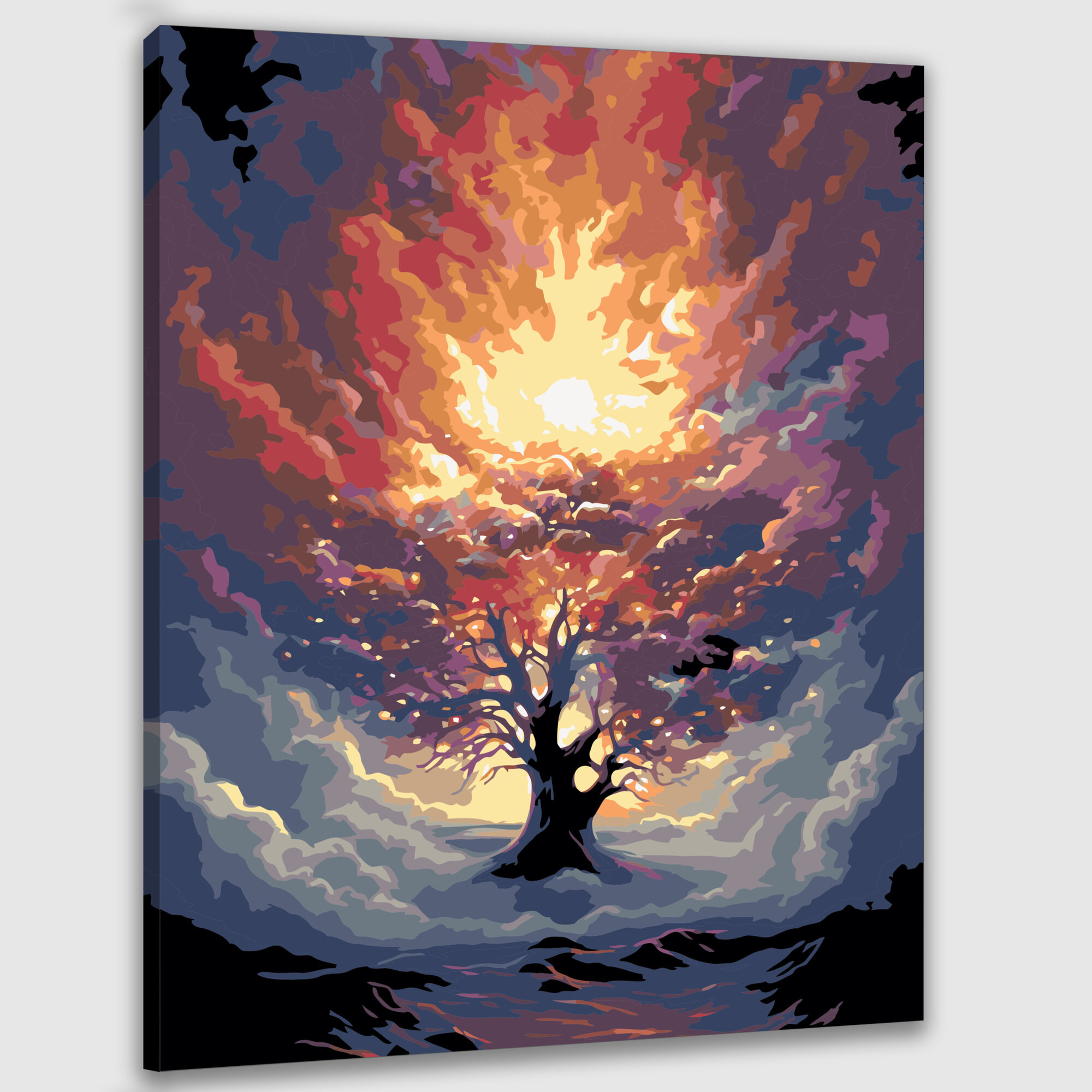 Картина по номерам 40x50 см, картина маслом, Древо вечности, смелые мазки кисти, богатая цветовая палитра, чудо
