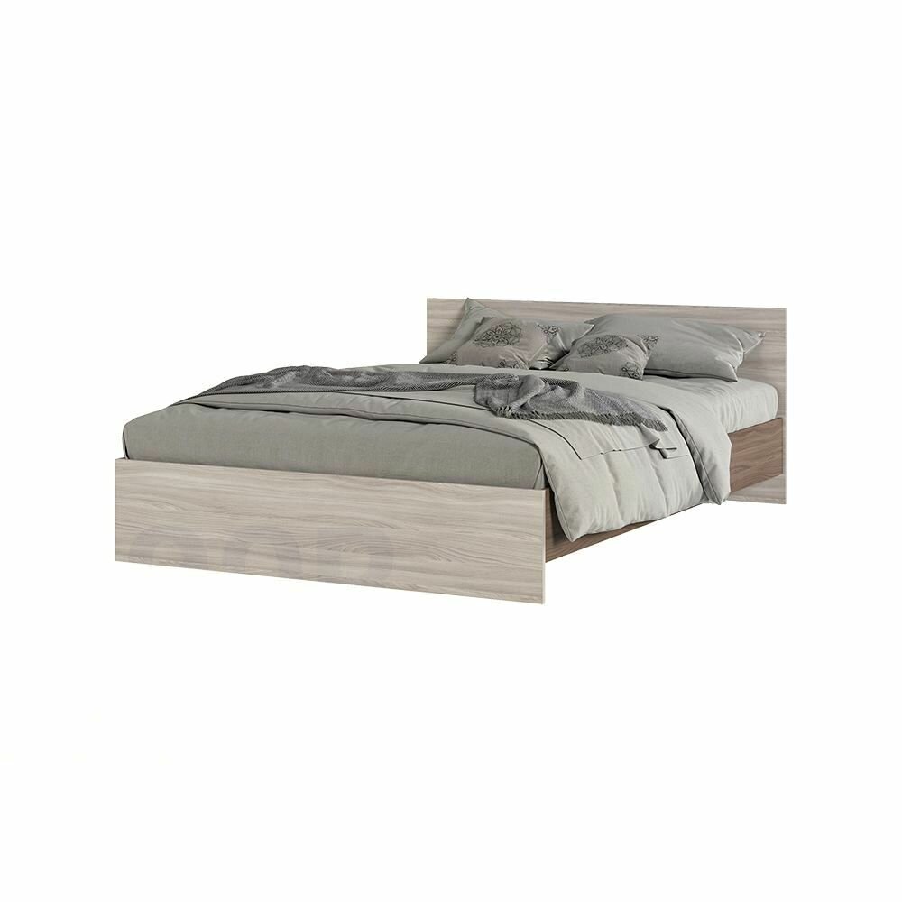 Кровать "Бася", ЛДСП, темный/светлый, 140х200 см.