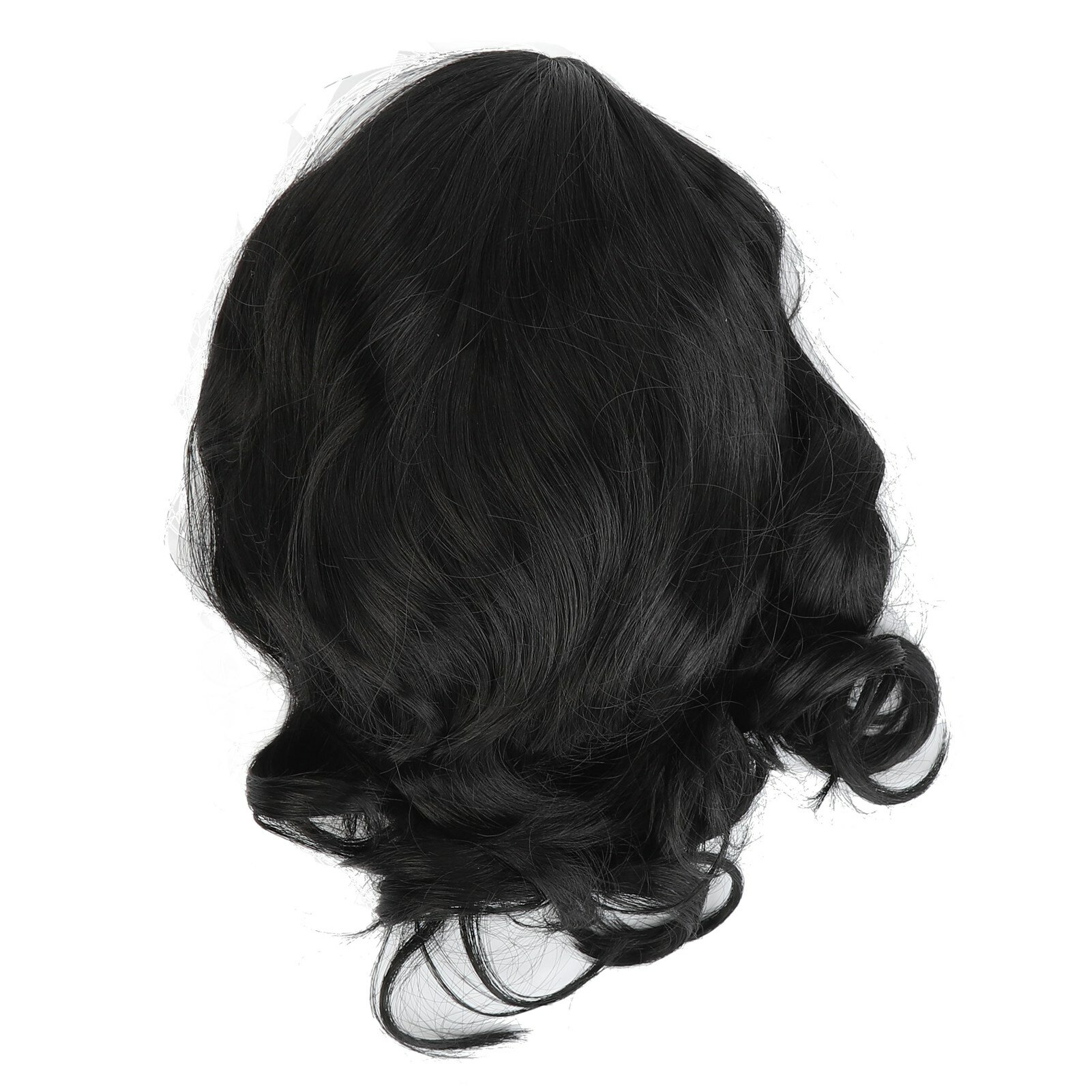 Черный длинный парик с дышащей подкладкой, пушистый термостойкий костюм, аксессуары, синтетический черный длинный парик для Хэллоуина, косплея