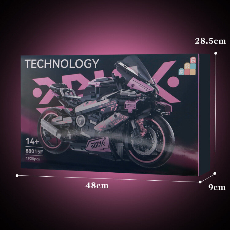 Совместим с Lego блоками, розовые блоки, модель мотоцикла BMW, технология, модная игрушка для сборки, обучающая игрушка-машина