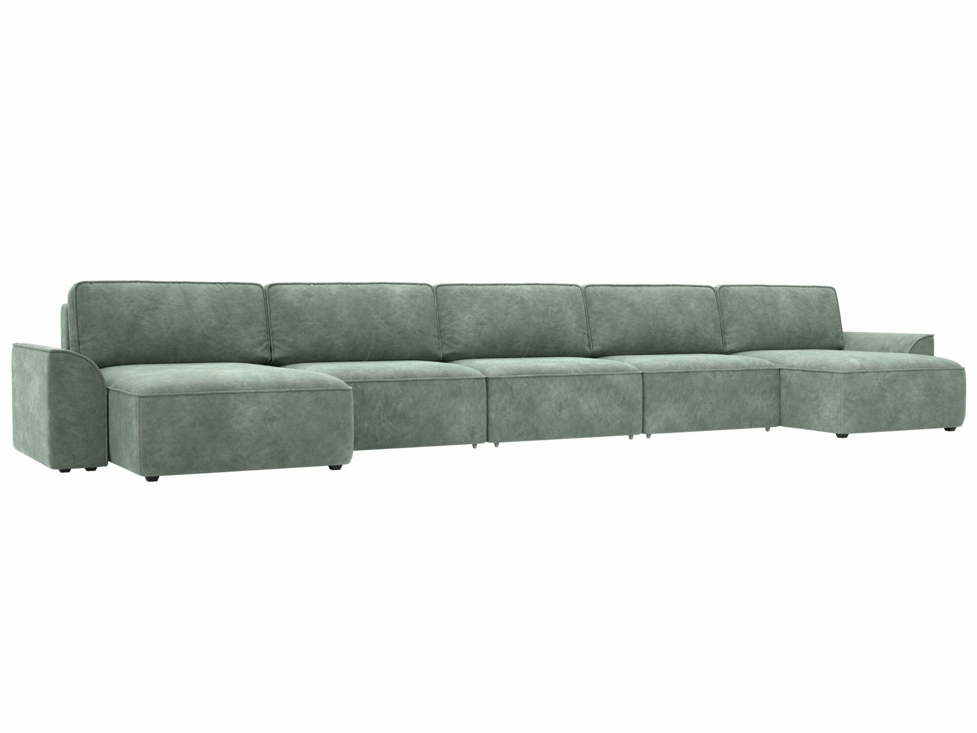 Диван п-образный Amber МегаЛонг, Еврокнижка, 540x160x90, зеленый, Хит Диванов