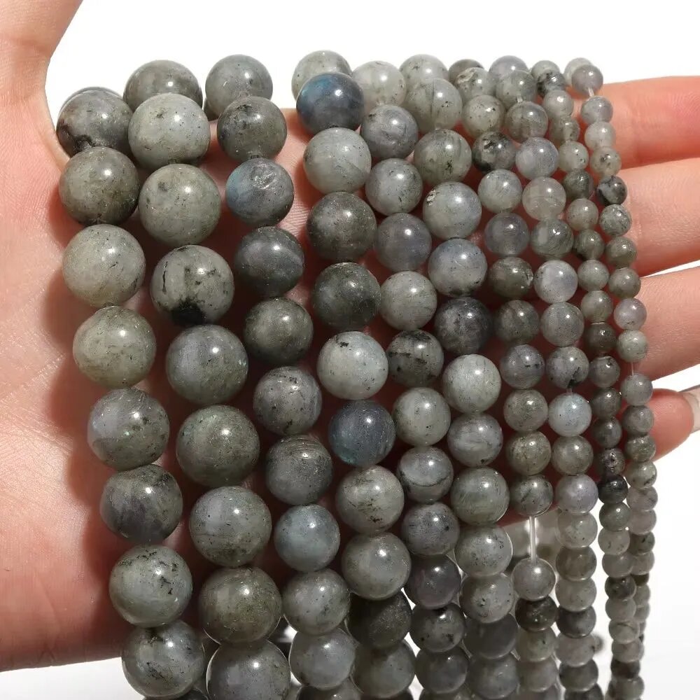 KamenOpt / Лабрадор бусины 12 мм, на нитке 38 см, из натурального камня
