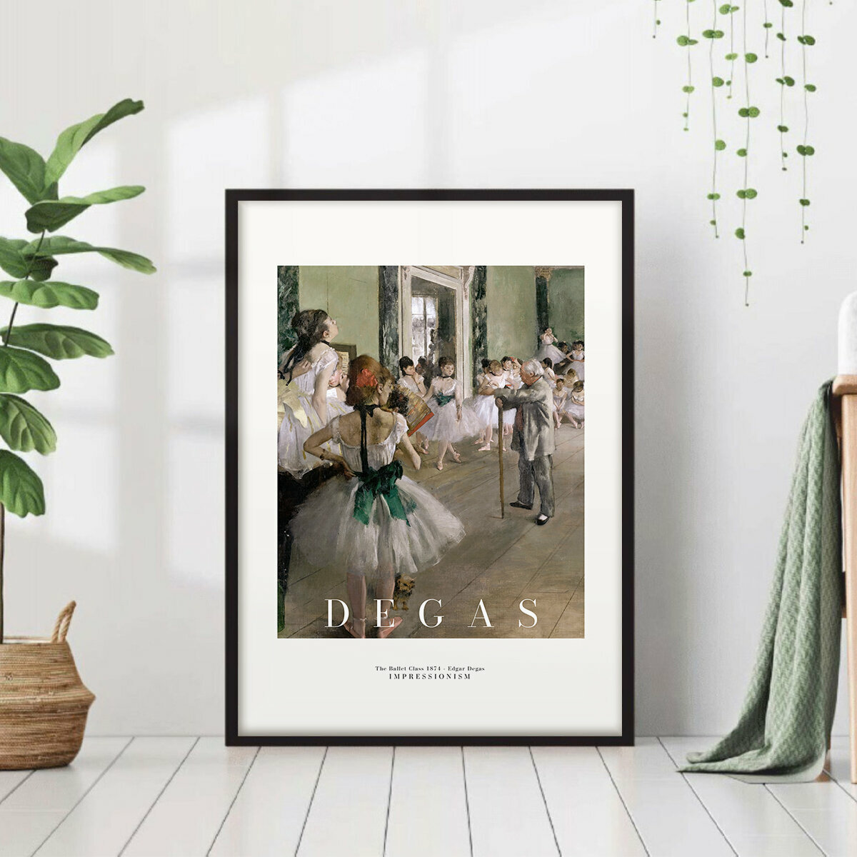 Постер "Балерины Дегас" 50x70 в черной рамке на стену для интерьера