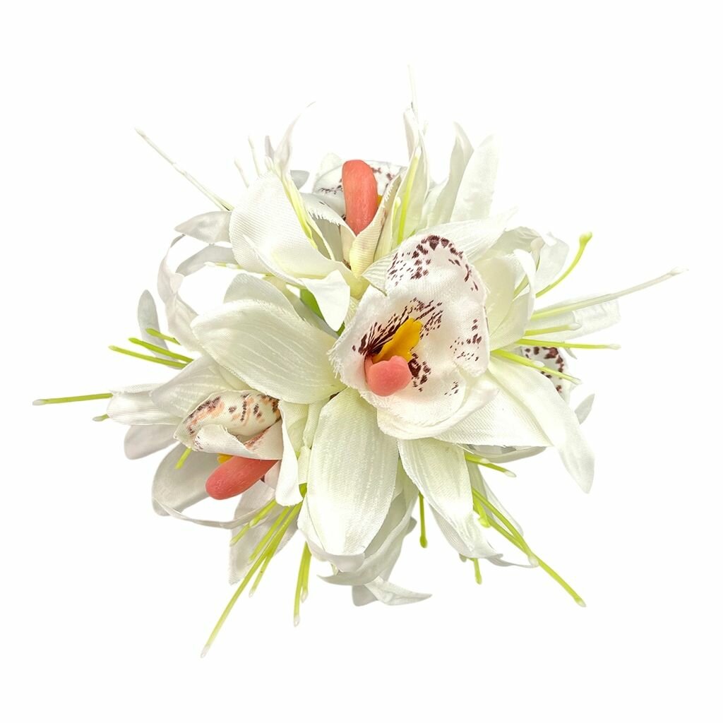 (1 штука) Заколка для волос в виде цветка Atmosphere-белая