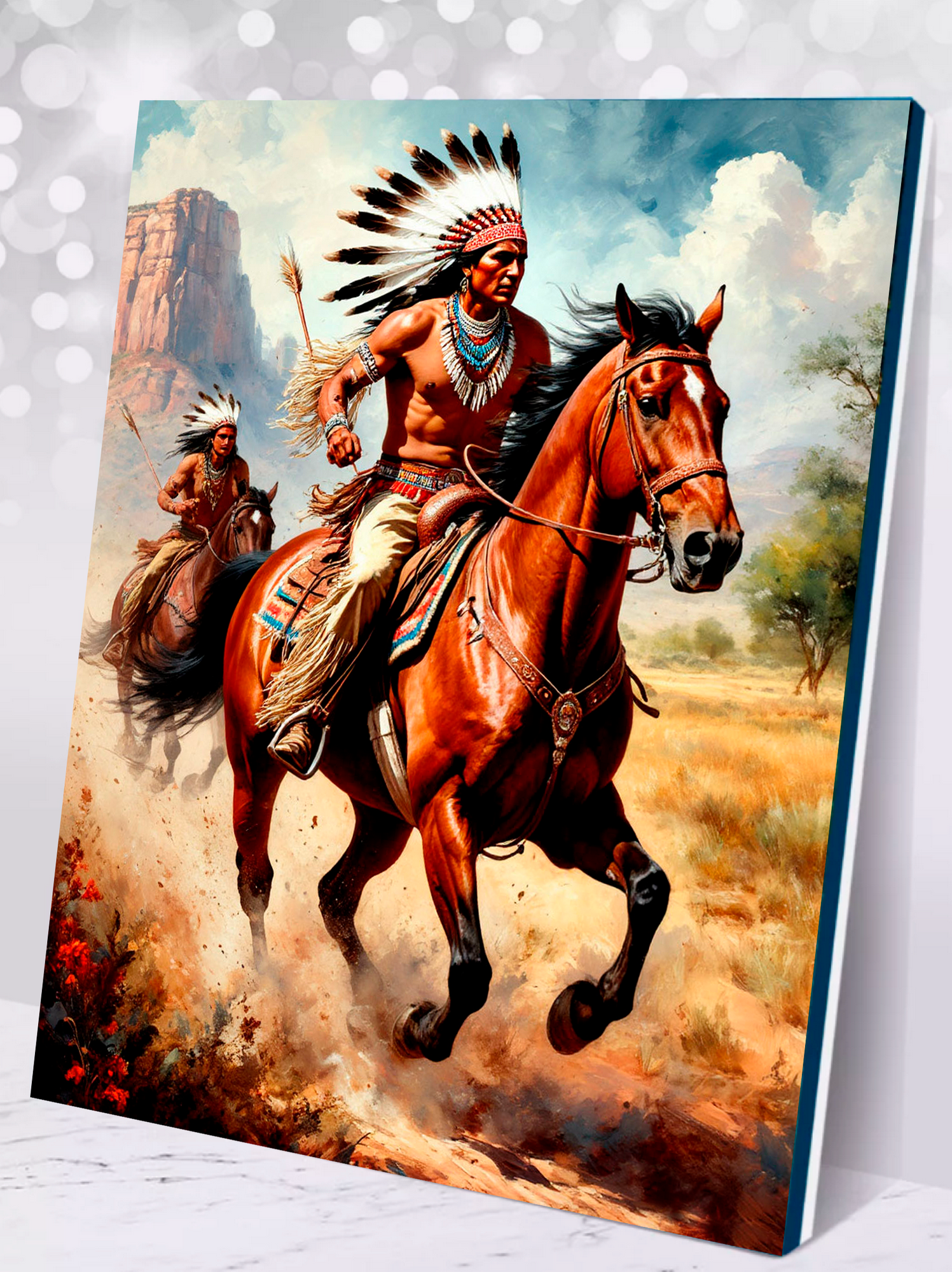 Картина по номерам "Индеец" 40х50 см, хлопковый холст на подрамнике, акрил, АртТойс