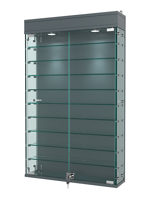 Витрина "атриум" настенная №2А-2, Темно-Серый. Производитель товара - компания Westcom.