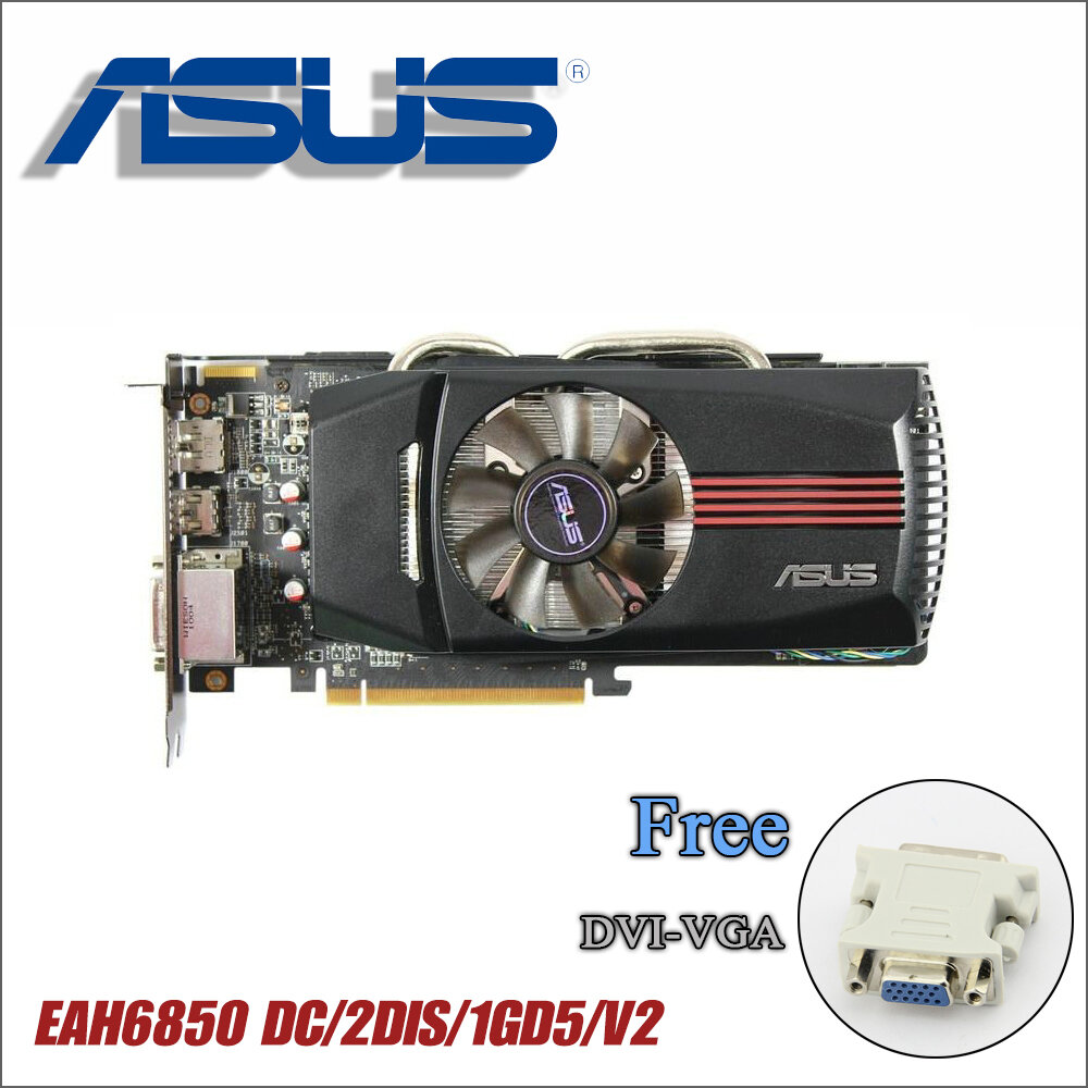 Used ASUS Graphics Card Оригинал HD6850 1GB 256Bit GDDR5 Video graphics Cards for ATI Radeon HD 6850 Used Cards HDMI DVI