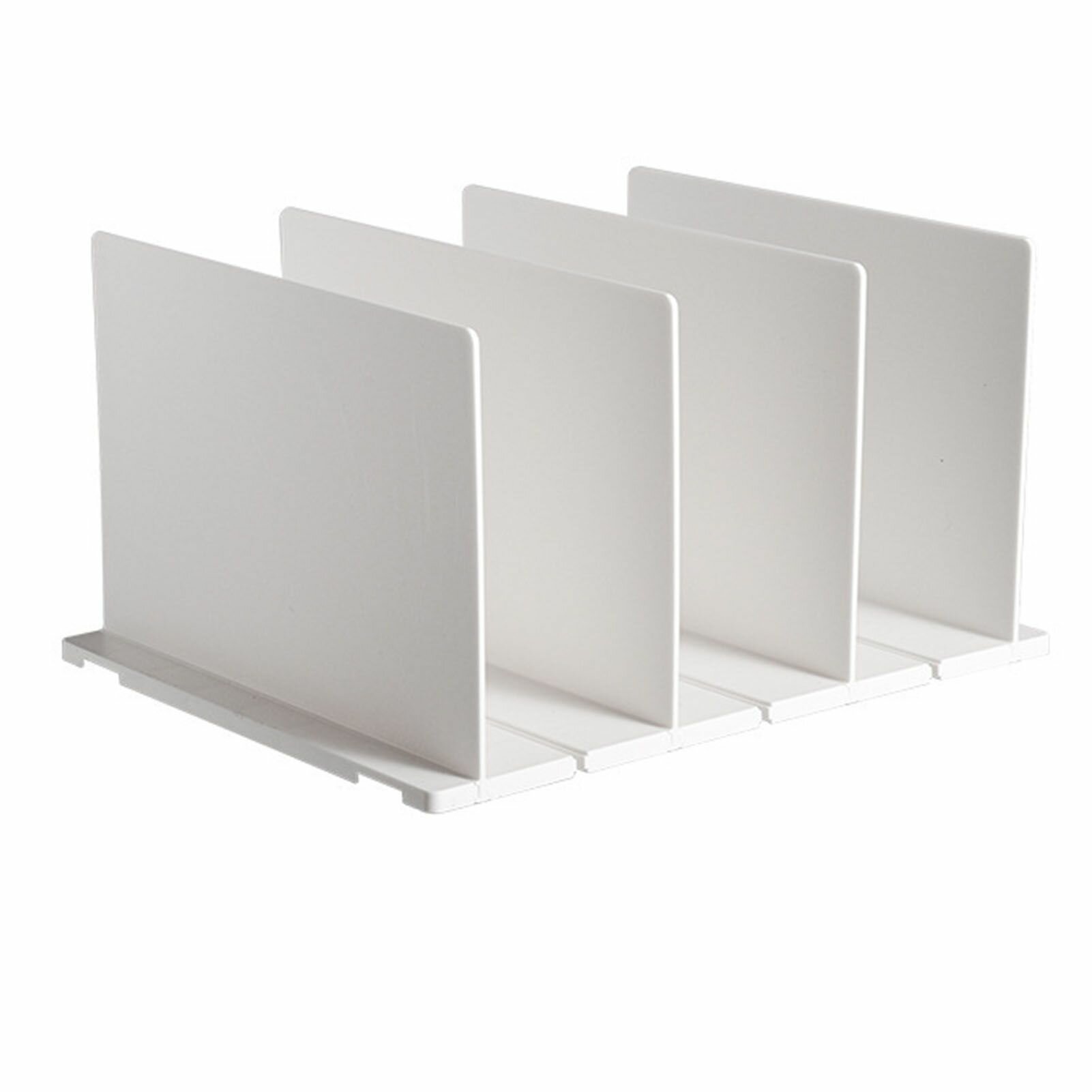 Белый регулируемый разделитель полок для гардероба, прочный пластиковый вертикальный разделитель для сумок с простой сборкой для организации пространства дома