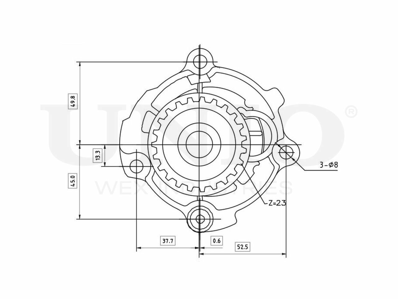 Помпа, водяной насос, для Фольксваген Поло III 96-, Пассат B5, B6 Ауди A6 II 97-, Volkswagen Polo Passat Audi 97- артикул WAP-10015 производителя UNIO