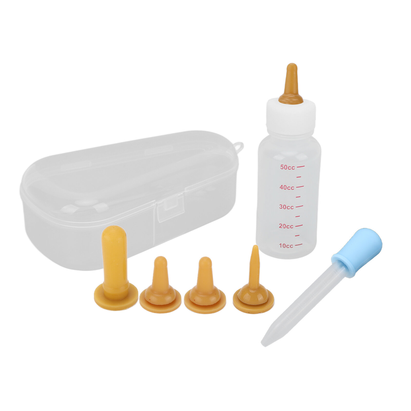 Портативная бутылочка-кормушка для маленьких домашних животных с соской, для щенков, белок и котят (коричнево-голубая).