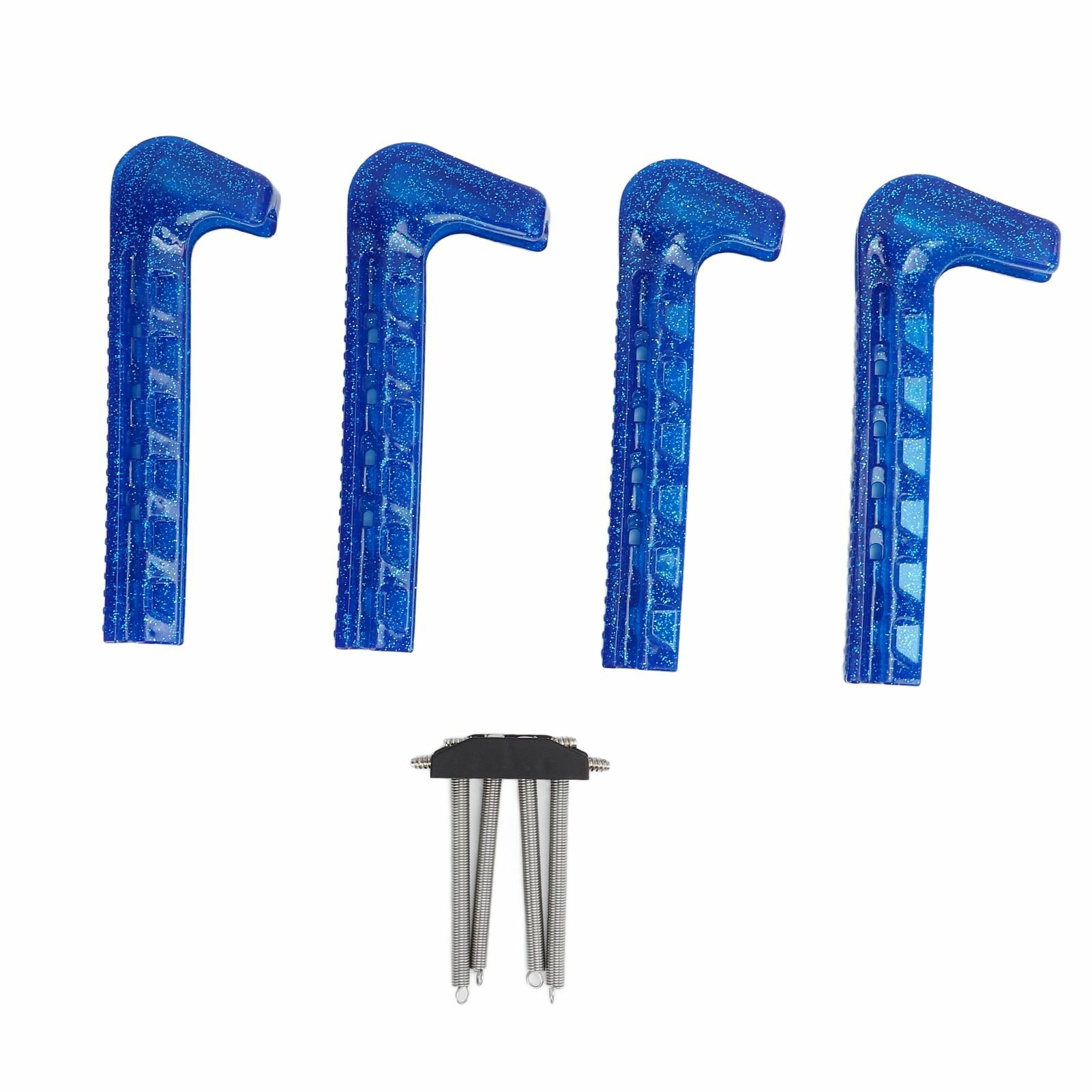 Регулируемые защитные приспособления для коньков, 4 шт. мягкие пластиковые противоскользящие чехлы для лезвий для хоккейных коньков, для домашнего использования, синие, простые в установке и прочные