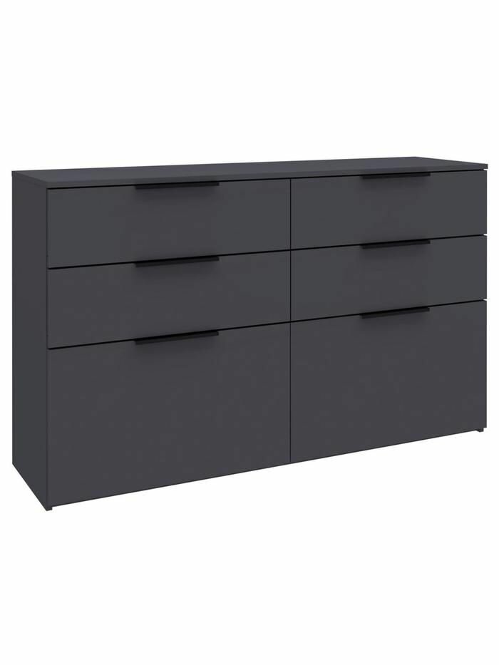 Комод для одежды Бриана с ящиками, с полками, 147.8х41.7х89.6 см, Серый уголь