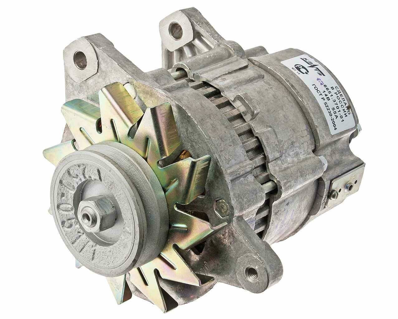 Генератор УАЗ дв. УМЗ-4178,4218 14В 55А (ЗиТ), 6651.3701000-01, Завод имени А. М. Тарасова