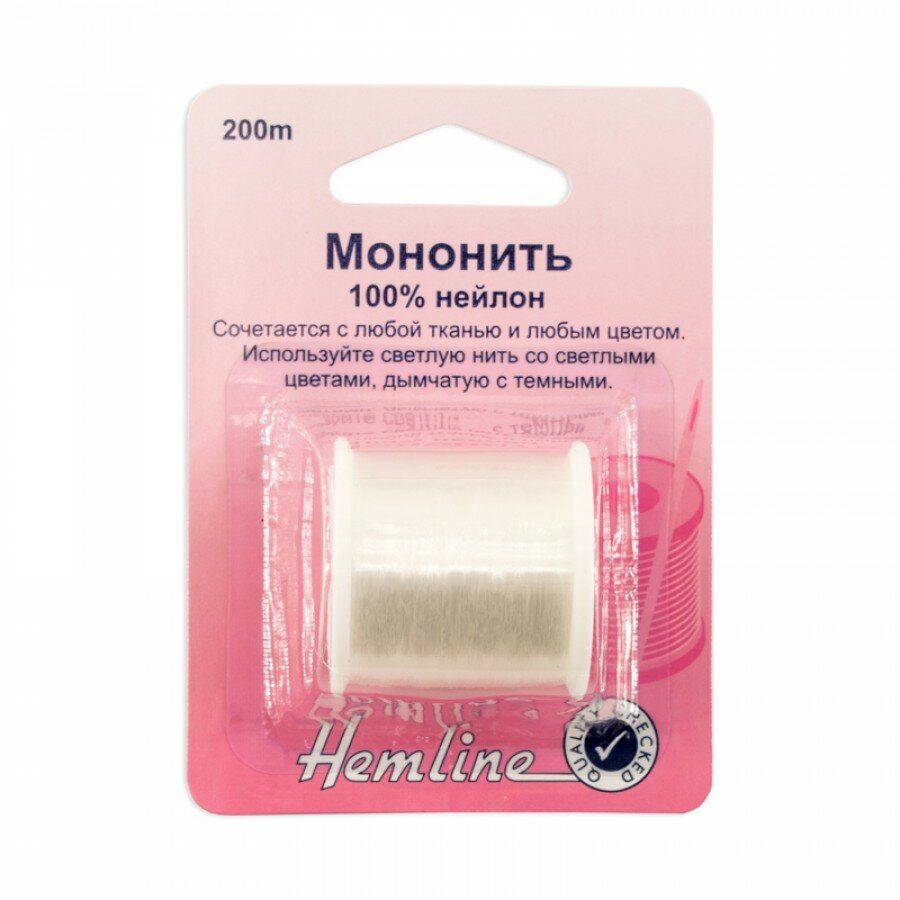 Мононить прозрачная, 200 м 200 м прозрачный светлый 0,12 мм HEMLINE 240