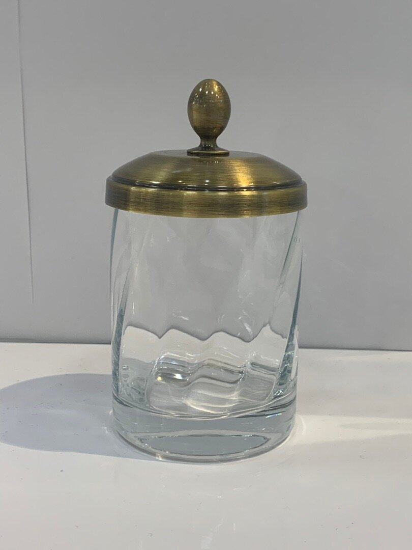 Баночка для ватных палочек настольная WINDISCH SPIRAL 88801OW бронза d80h135