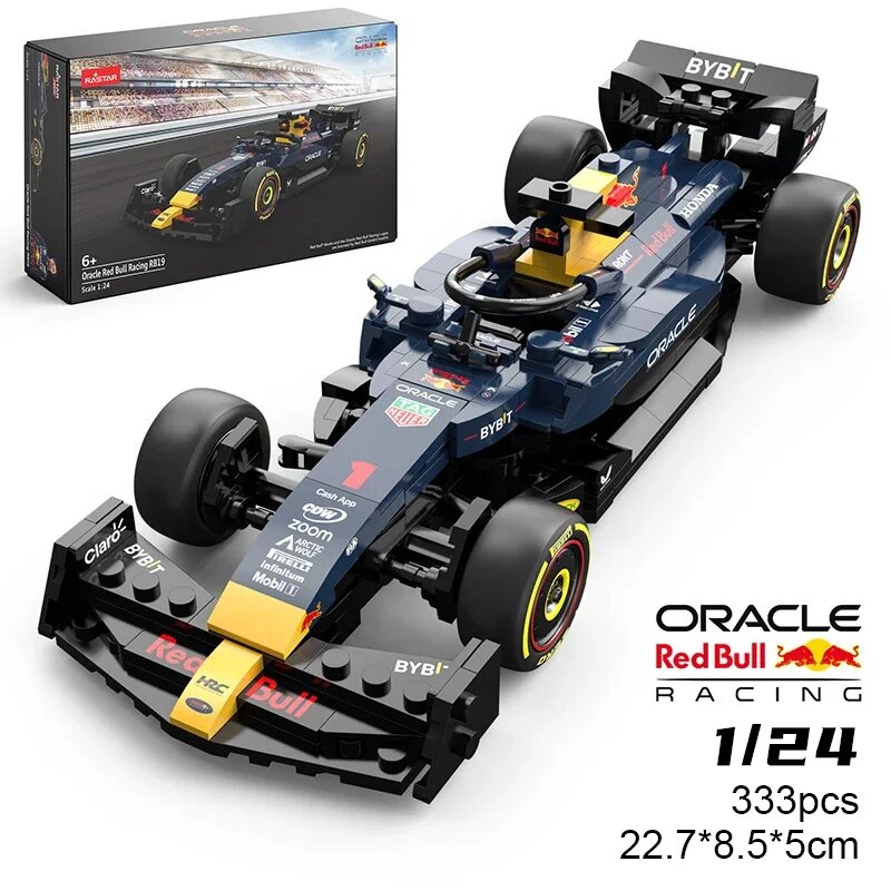 Растер 1/24 F1 Red Bull RB19 гоночный автомобиль. Гоночная сборка строительных блоков 1:24