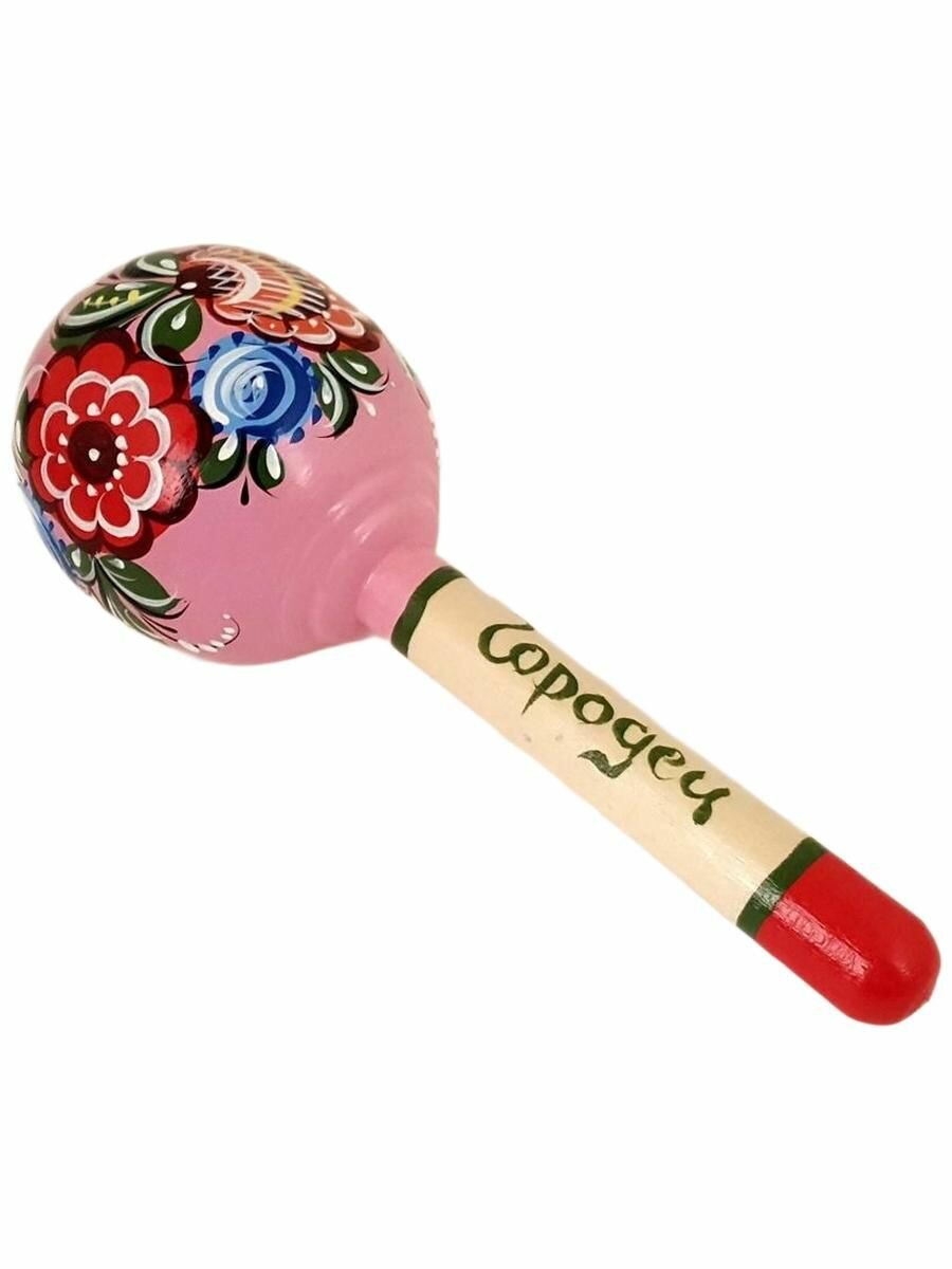 Погремушка большая-5, Городецкая роспись, ручная авторская работа