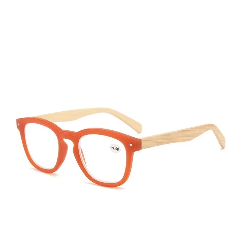 Деревянные очки для чтения ERIKOLE блокирующие синий свет +1.0 +1.5 +2.0 +2.5 +3.0 ORANGE RED, 3.5