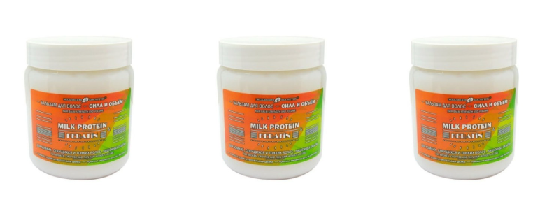 Эксклюзивкосметик MILK PROTEIN & KERATIN Бальзам для волос Сила и Объем, 500 г, 3 шт.