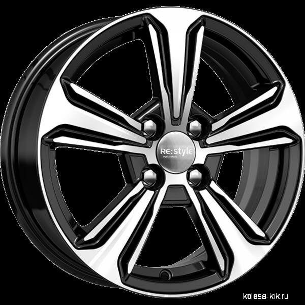 Диск автомобильный литой iFree КС777 15x6 4x100 et46 dia54.1 Чёрный глянцевый с полированной лицевой частью