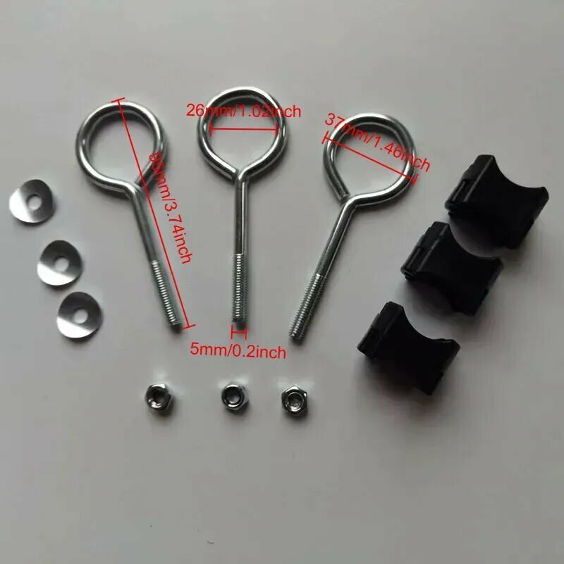 Фиксирующие болты, для батута, с кольцом, оцинкованные, 3 шт.