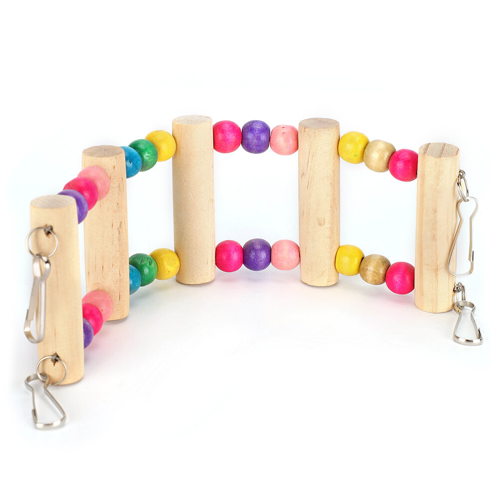 Деревянный подвесной мостик для попугая, игрушка для лазания, гибкая конструкция, 6x18 см.