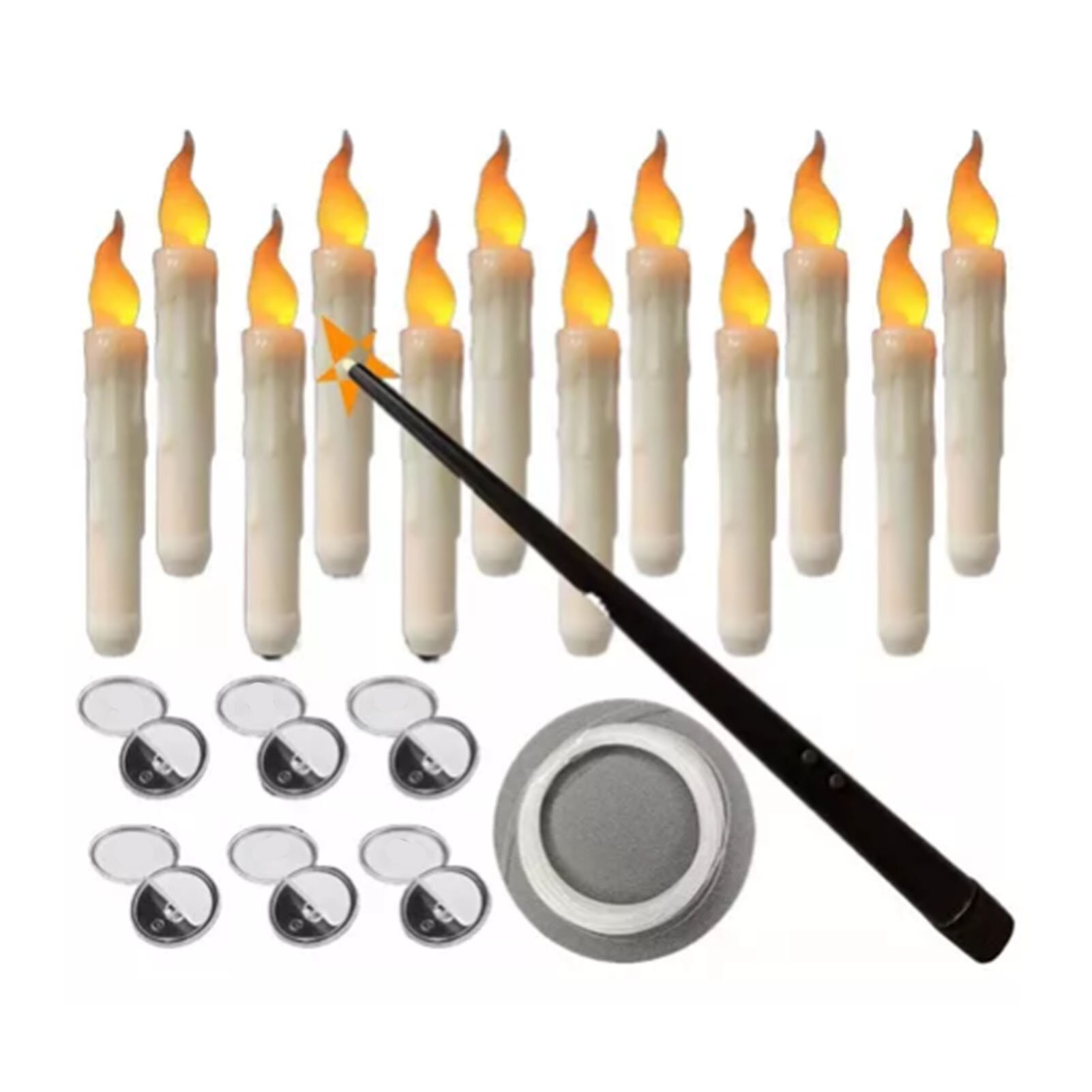 Плавающие свечи с палочкой, мерцающие теплым светом, беспламенные плавающие светодиодные свечи, работающие от батареек, набор свечей для вечеринки по случаю дня рождения