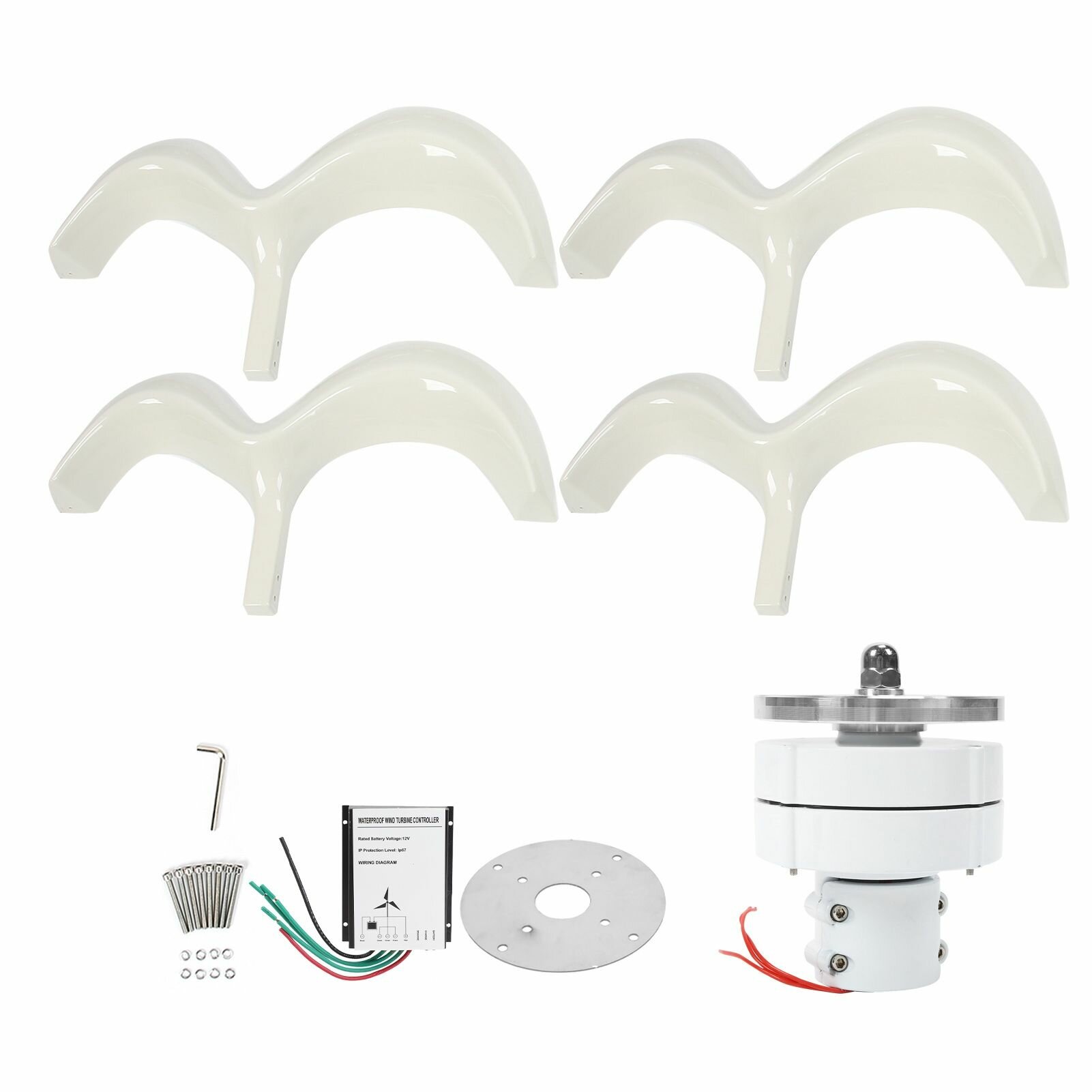 Ветрогенератор с 4 лопастями 400 Вт для домашнего и лодочного использования, низкая скорость ветра 2 м/с, автоматическая регулировка направления