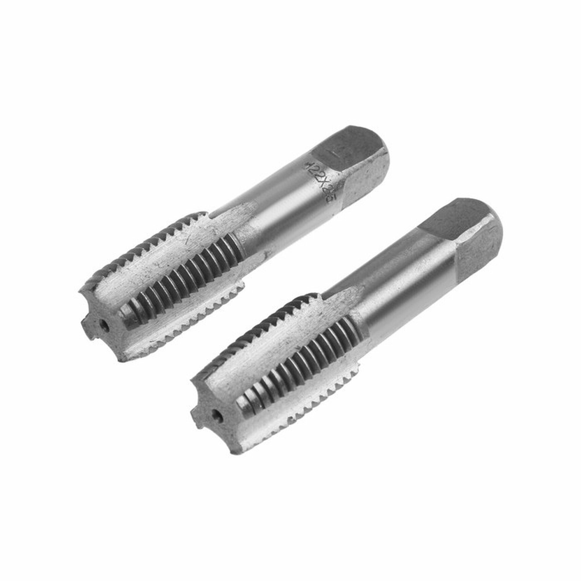 Метчики метрические ручные тундра, М22 х 2.5 мм, комплект из 2 шт.