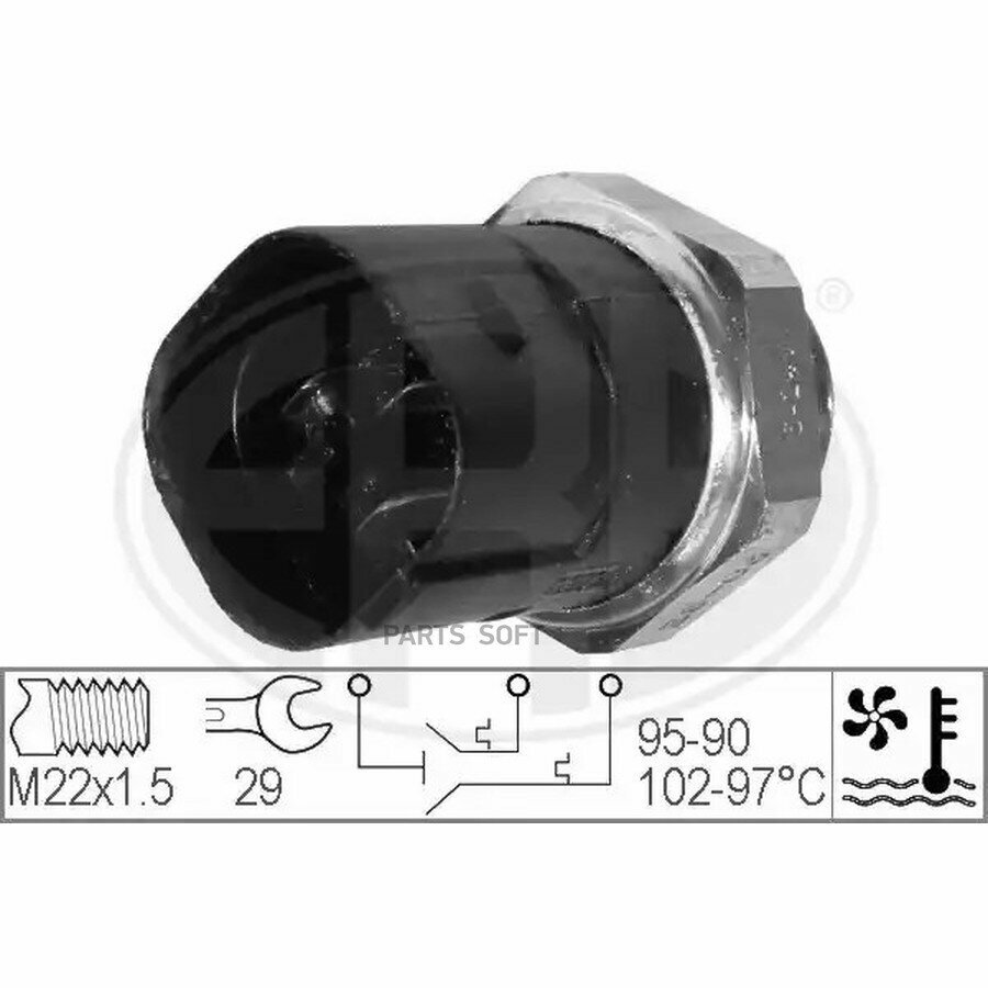 ERA 330280 Датчик включения вентилятора AUDI A3/G3/4/BORA/SEAT