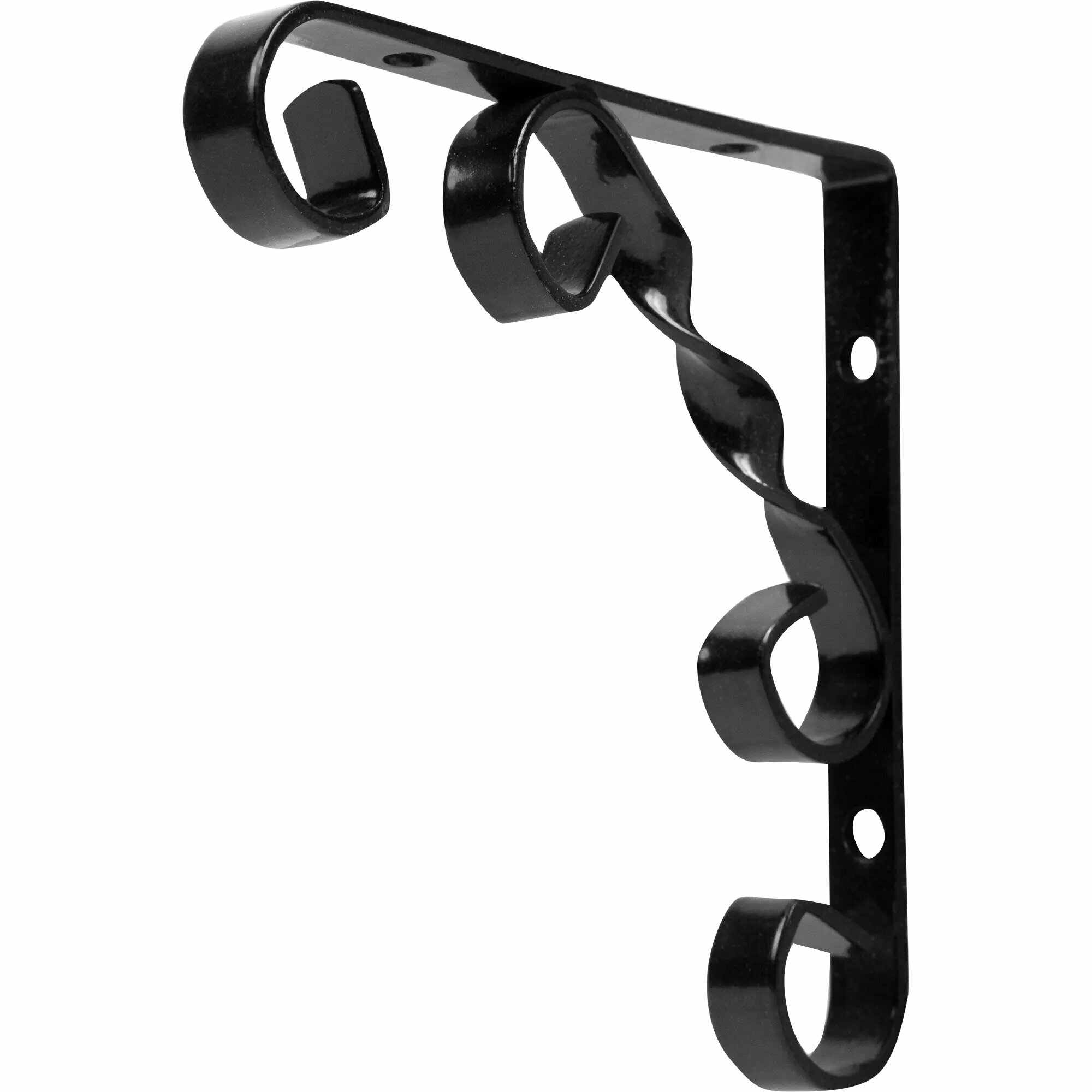 Larvij Кронштейн для полки Орнамент 10x10 см, металл, нагрузка до 21 кг, цвет чёрный