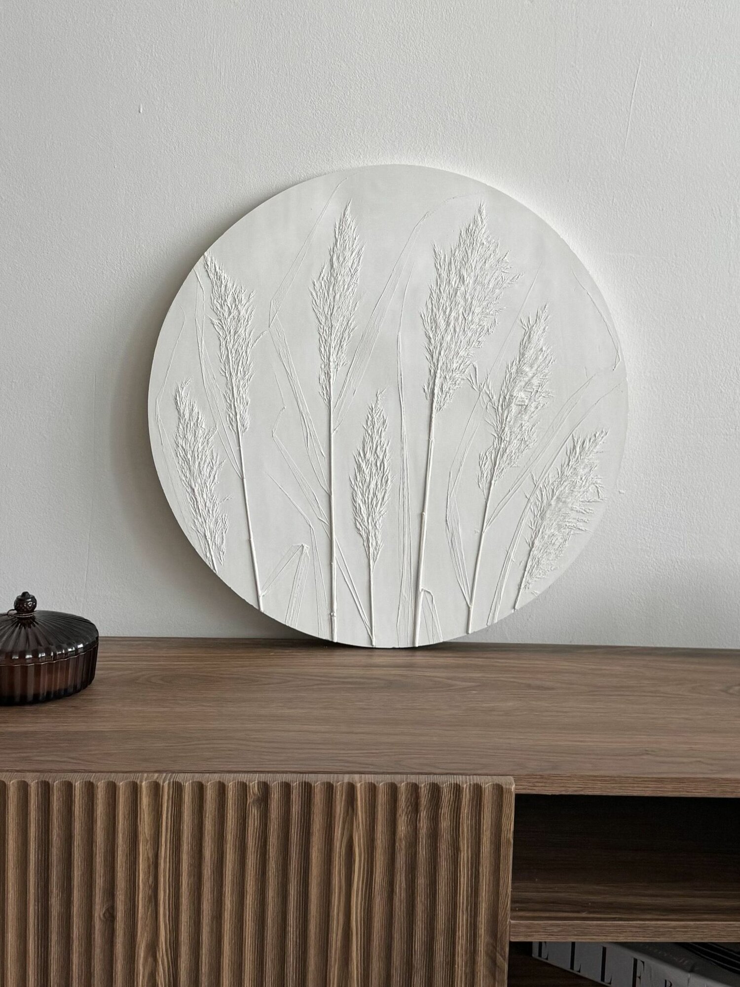 Molecula Deсor Картина с тростником, 50 см, белая