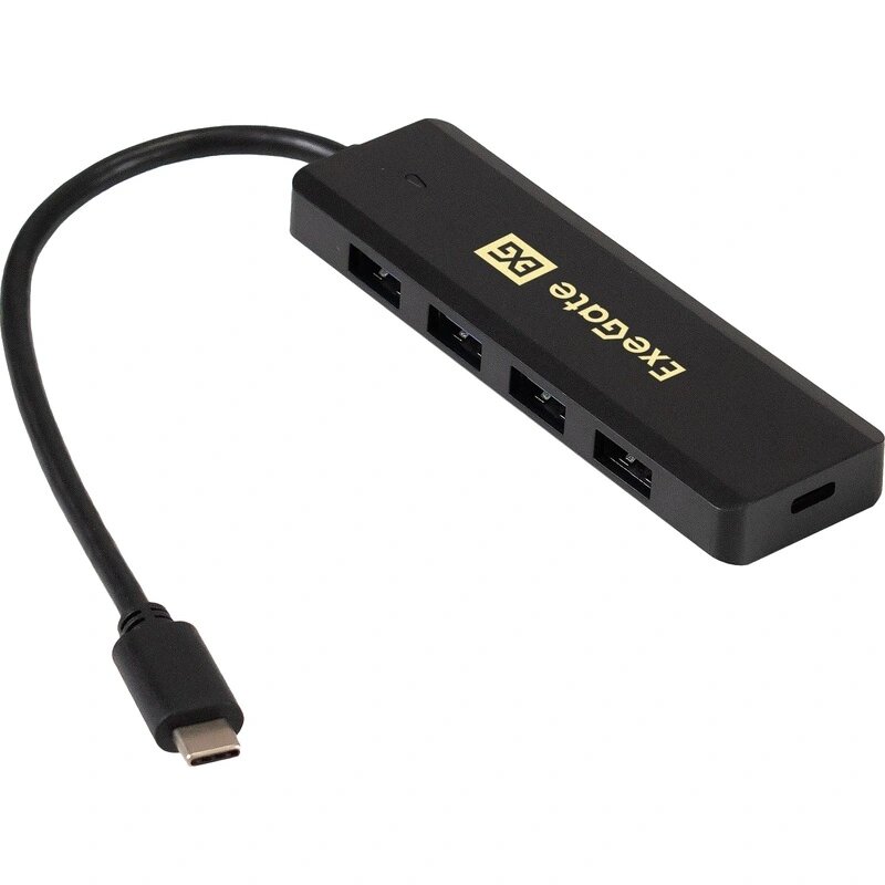 Концентратор USB хаб ExeGate (EX293986RUS) DUB-4CP/1 4-в-1 черн