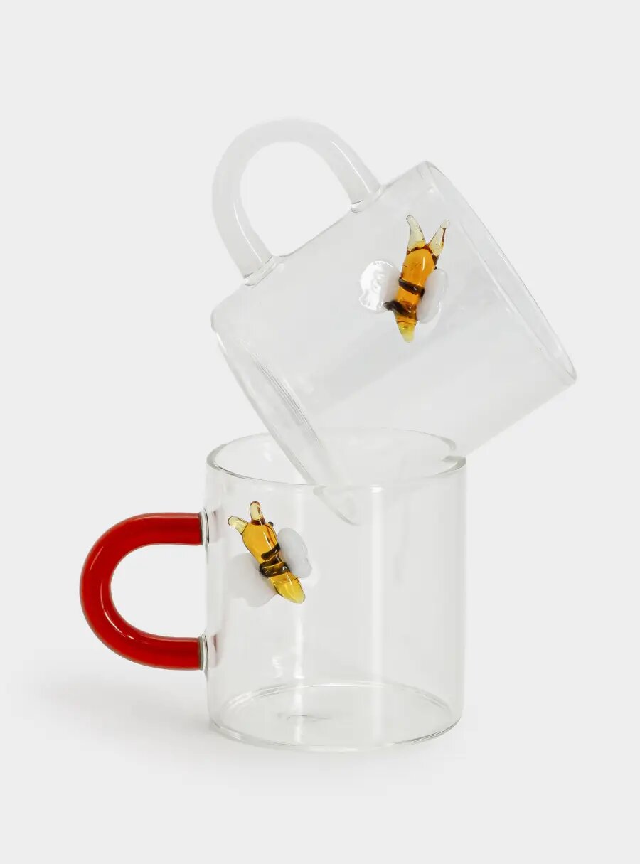 Кружка кофейная, 130 мл, 2 шт, стекло Б, Пчелки, Monterey