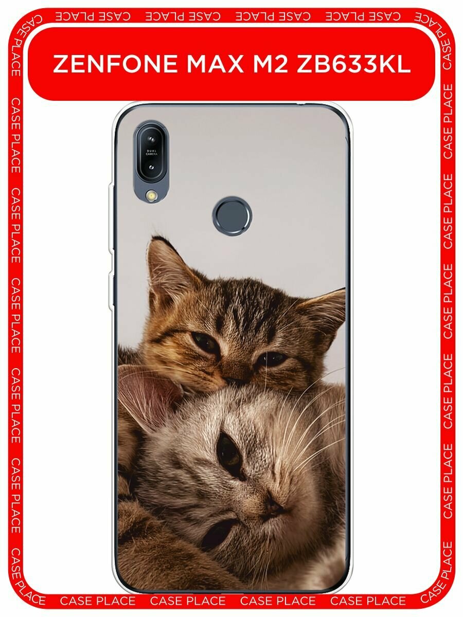 Чехол на Asus Zenfone Max M2 ZB633KL / Асус Зенфон Макс М2 ZB633KL с принтом "Нежные котята - 14 февраля"