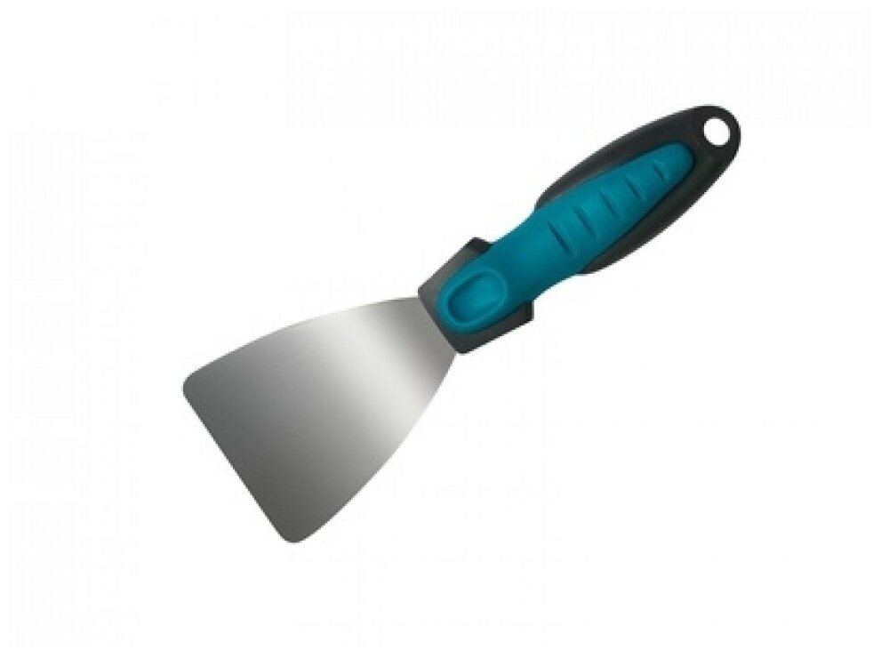 Шпатель STMDECOR, нержавеющая сталь, для декоративных штукатурок, голубая/серебристая/синяя рукоятка
