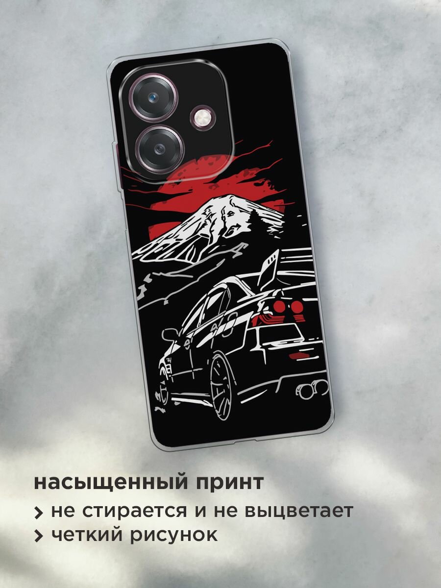 Чехол на Oppo A3/A3x / Оппо А3/A3x с принтом "Машина в горах JDM" — фото 1