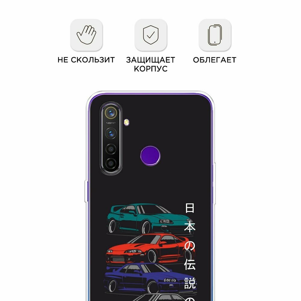 Чехол на Realme 5 Pro / Реалми 5 Про с принтом "JDM Legend cars" — фото 1