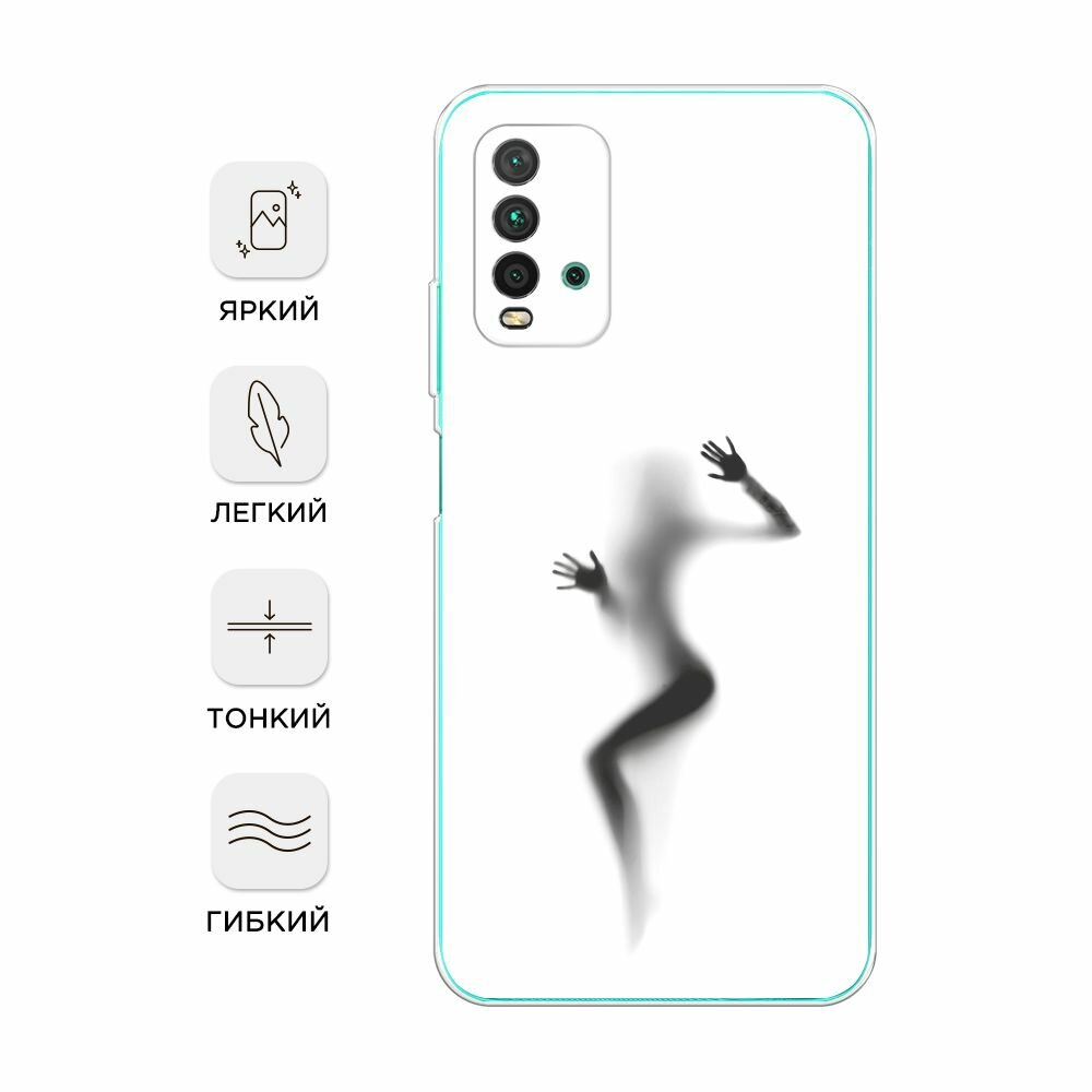 Чехол на Xiaomi Redmi 9T / Сяоми Редми 9Т с принтом "Девушка в душе" — фото 1