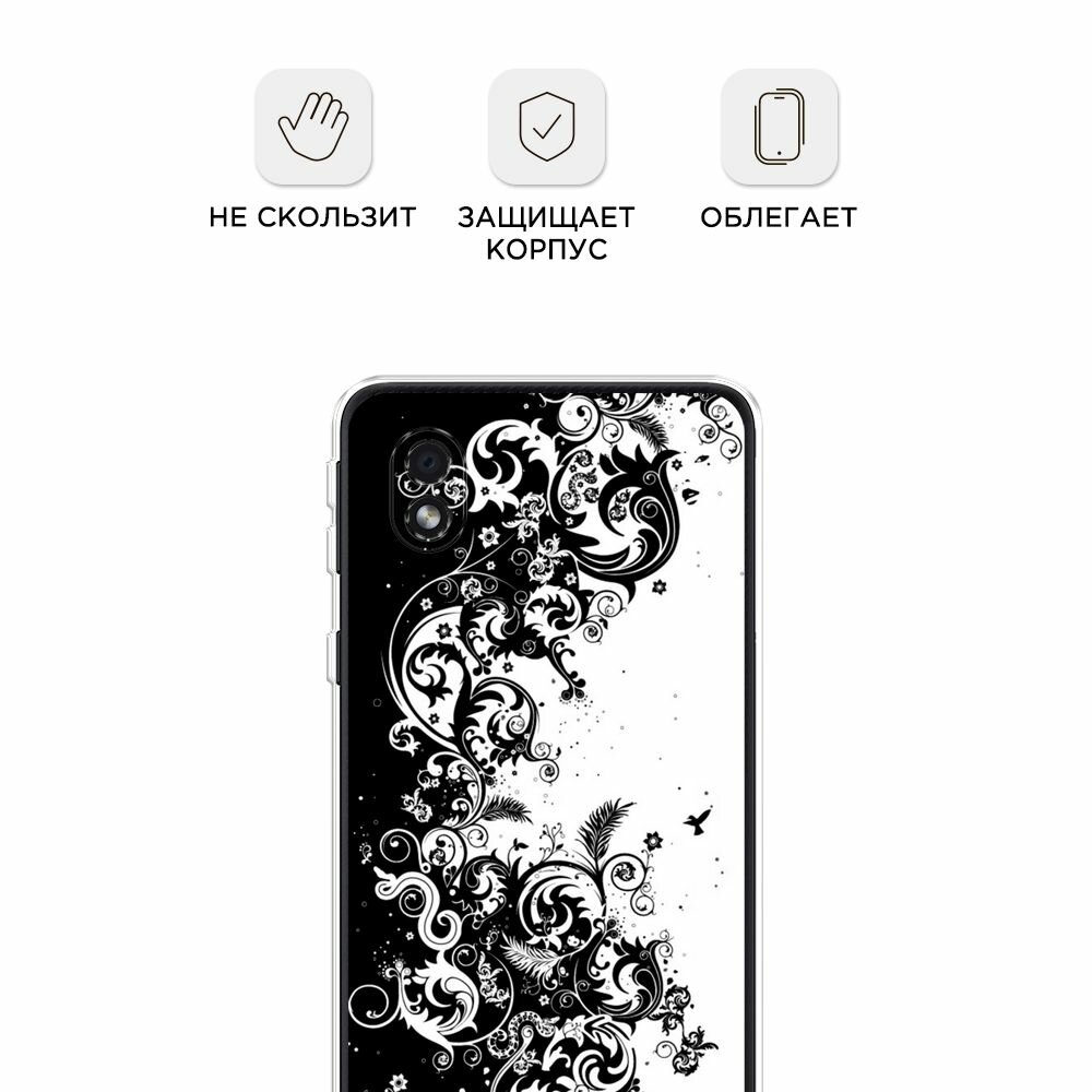 Чехол на Samsung Galaxy A01 Core / Самсунг Галакси А01 Core с принтом "Черно белый узор" — фото 1