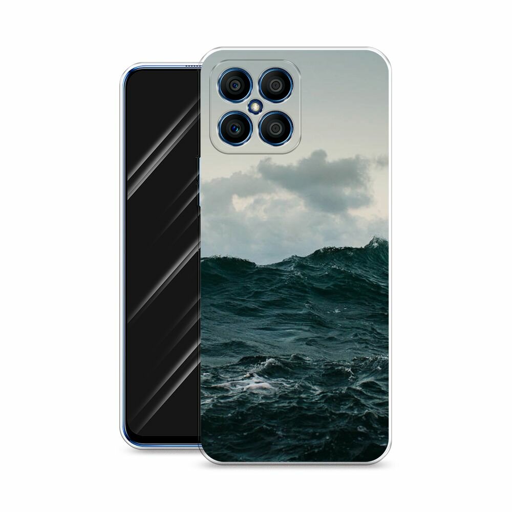 Силиконовый чехол на Honor X8 / Хуавей X8 с принтом "Волны 11" — фото 1