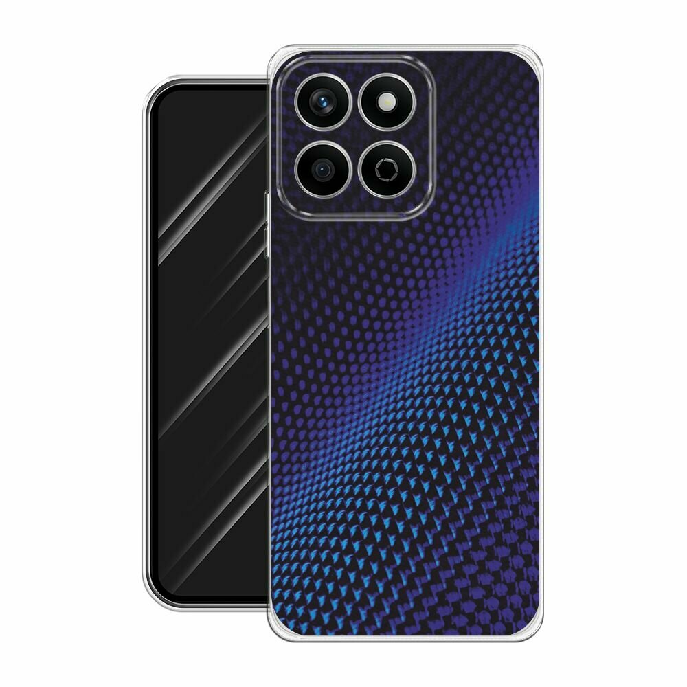 Силиконовый чехол на Honor X7c / Хонор X7c с принтом "Синий карбон" — фото 1