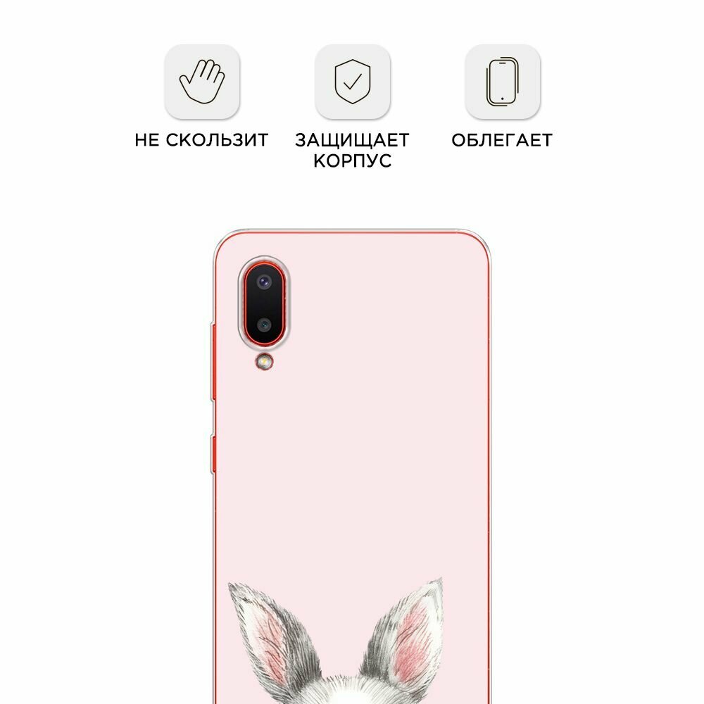 Чехол на Samsung Galaxy A02 / Самсунг Галакси А02 с принтом "Карандашный кролик 1 - 8 марта" — фото 1