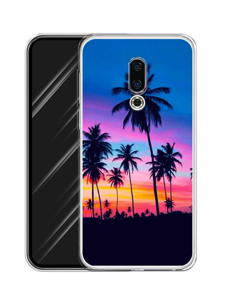 Силиконовый чехол на Meizu 16th / Мейзу 16th с принтом "Закат 5" — фото 1