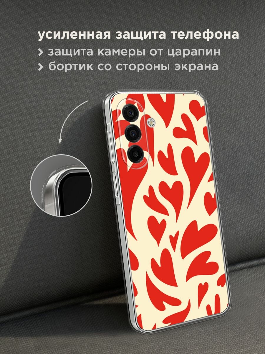 Чехол на Samsung Galaxy A17 / Самсунг А17 с принтом "Crazy hearts 1 - 14 февраля" — фото 1