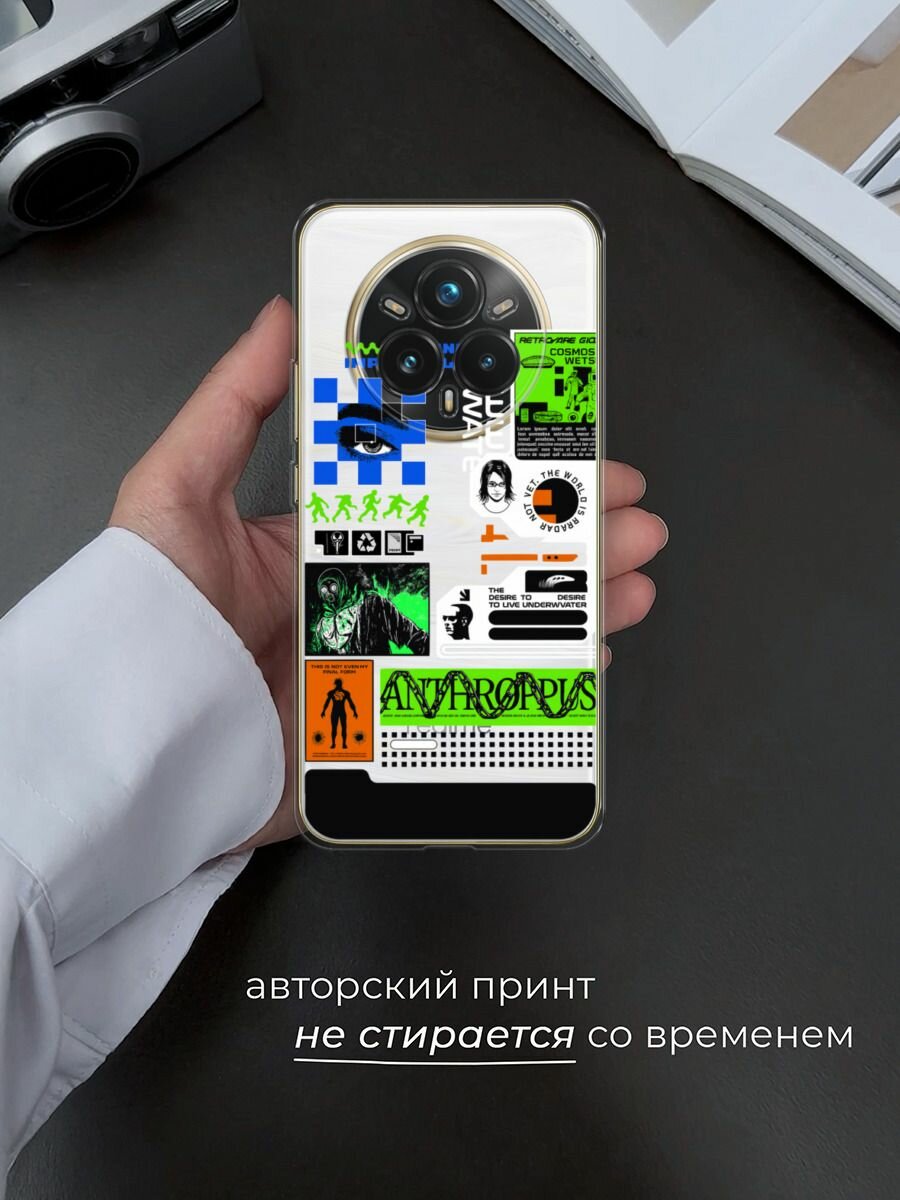 Чехол на Realme 14 Pro+ / Реалми 14 Про+ с принтом "Nothing impossible", прозрачный — фото 1