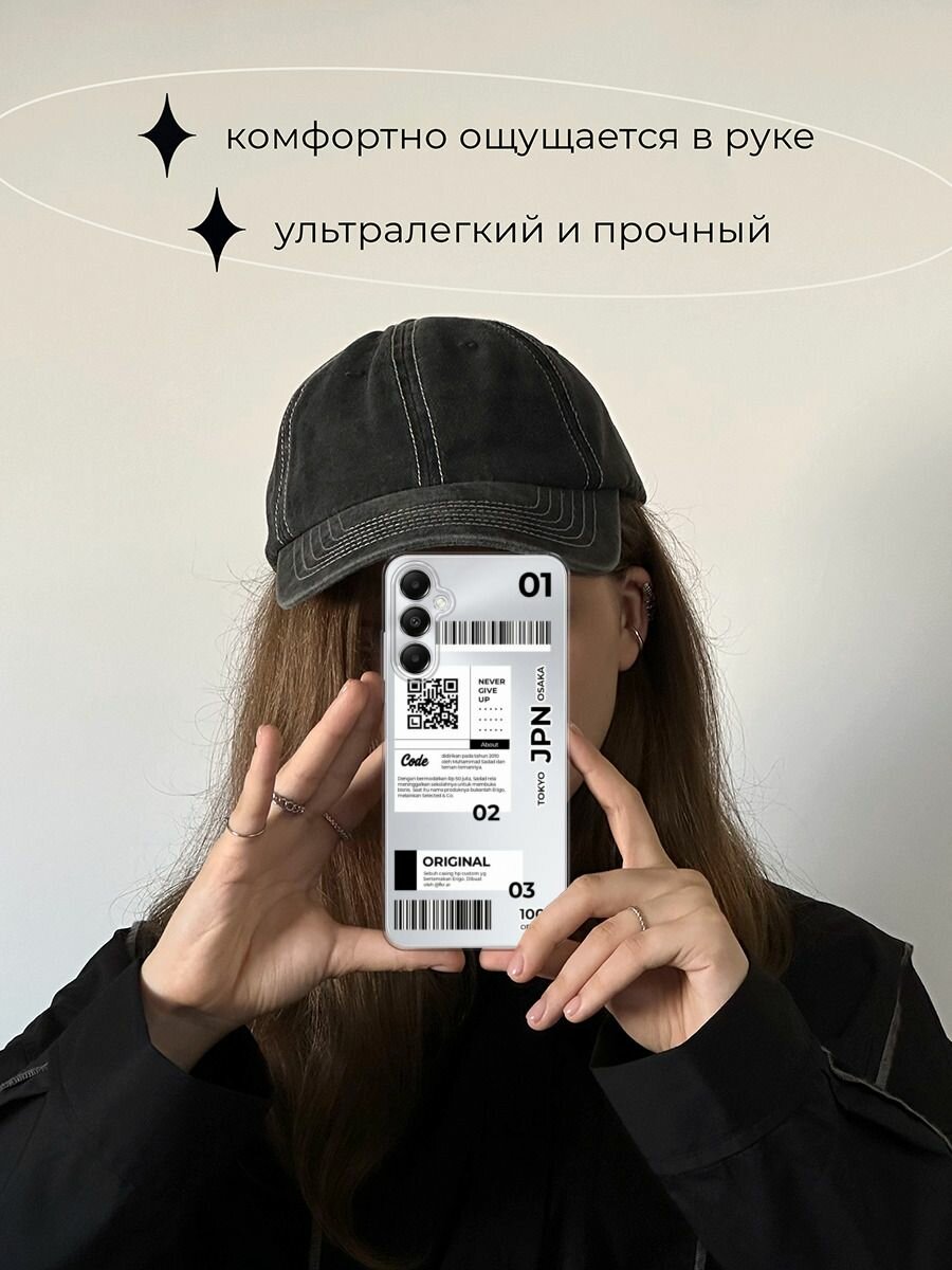 Чехол на Samsung Galaxy A05s / Самсунг Галакси A05s с принтом "JPN", прозрачный — фото 1