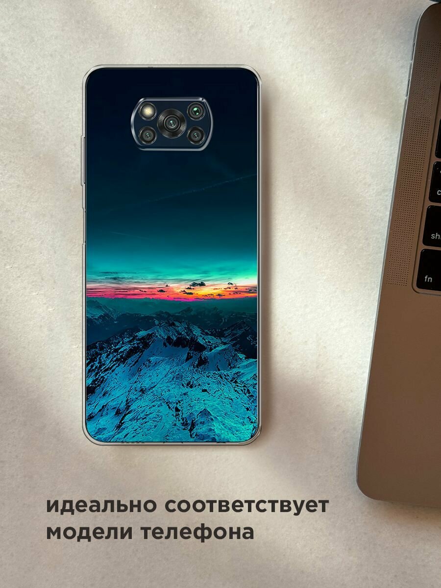 Чехол на Xiaomi Poco X3/X3 Pro / Поко X3/X3 Pro с принтом "Закат в горах" — фото 1