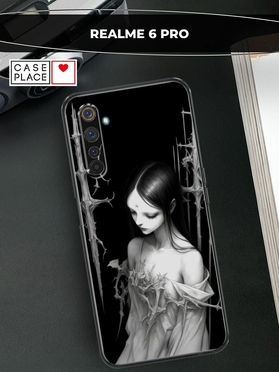 Чехол на Realme 6 Pro / Реалми 6 Про с принтом "Грустная готическая девушка"